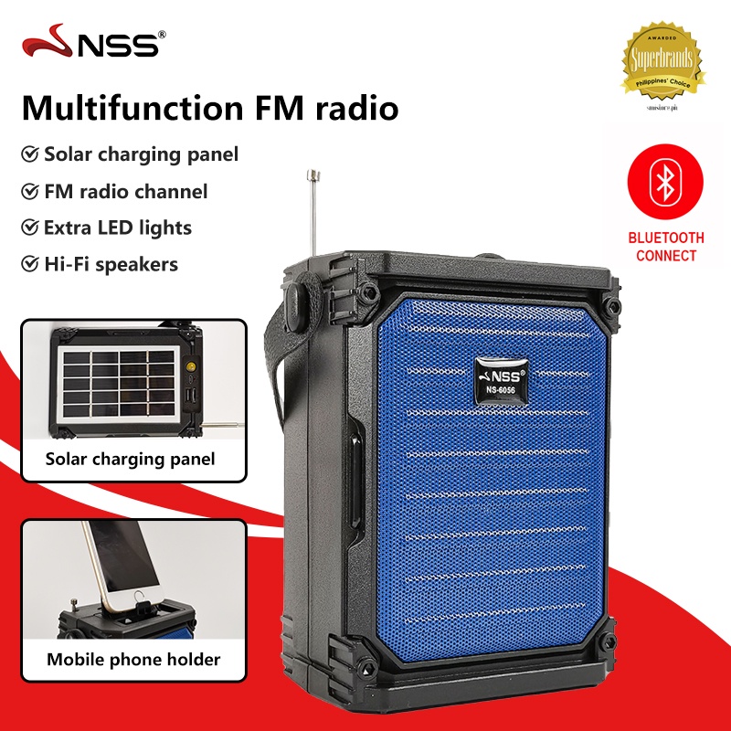 NSS Rechargeable Solar Speaker Radio Bluetooth Radio Flashlight Radio ...
