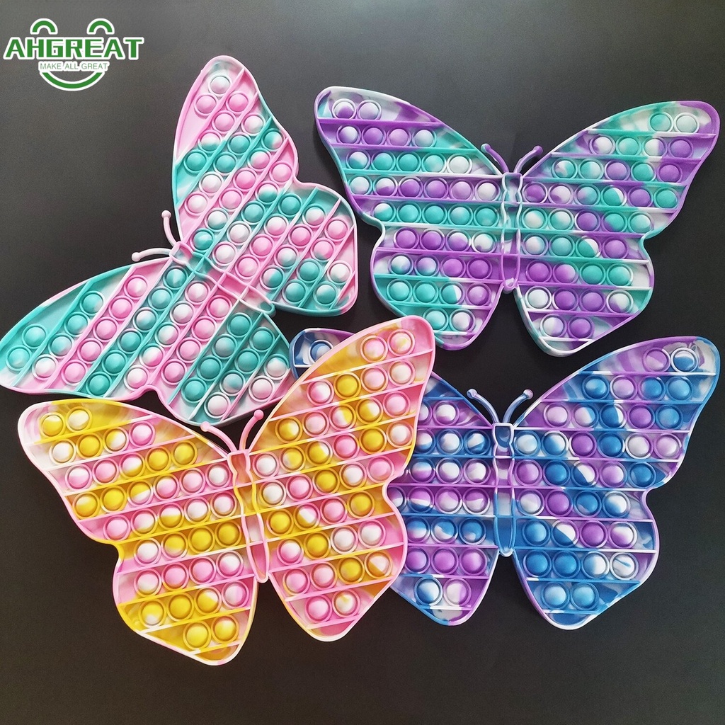 New pop it big size 30cm Tie Dye Butterfly Pops bubble bigger besar ...