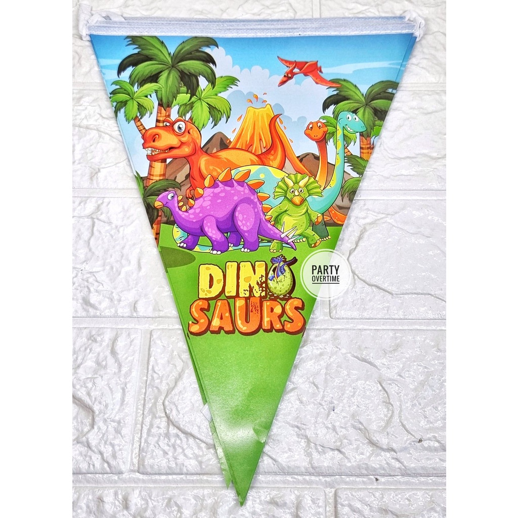 Dinosaur design Triangle Banderitas Flag Banner Birthday Christening ...