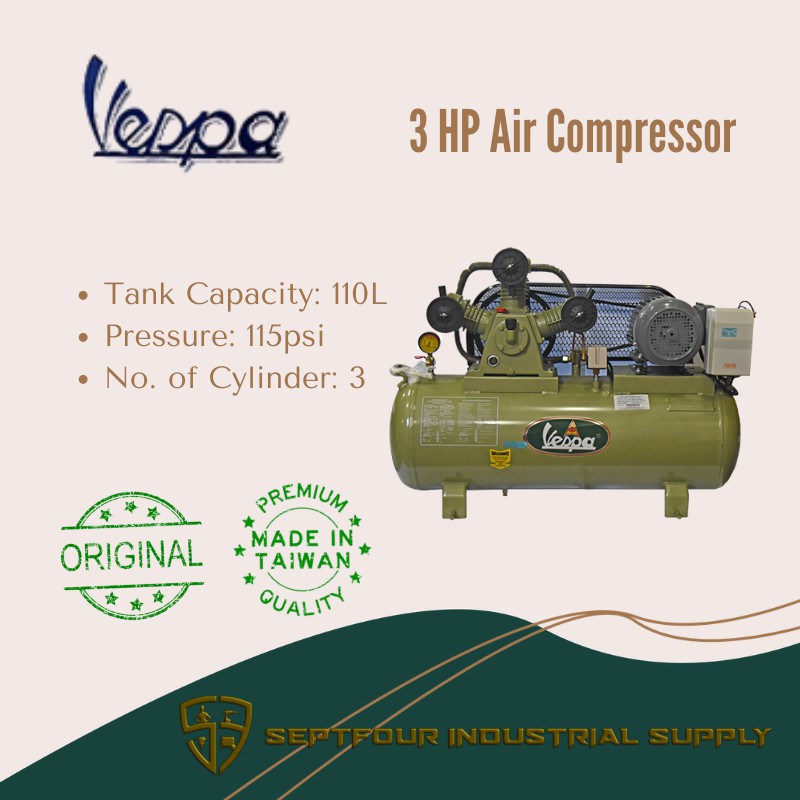 Vespa 3HP 3Phase 110L Air Compressor (100% Original) | Shopee Philippines