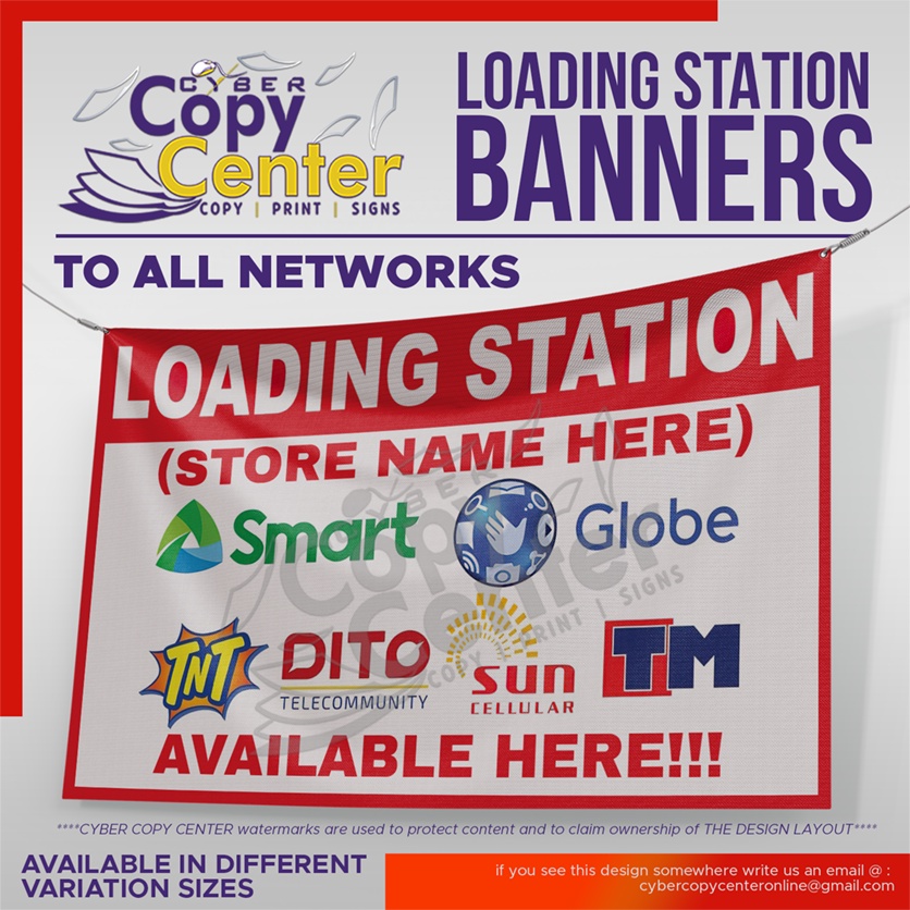 AVAILABLE HERE -E LOADING TARPAULIN BANNER - LOADING STATION BANNER ...