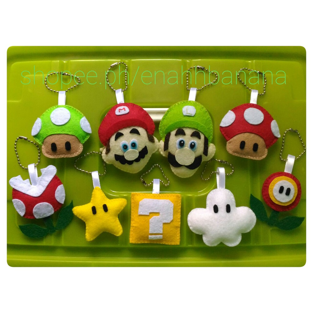 Super Mario Felt Keychains (set) | Shopee Philippines