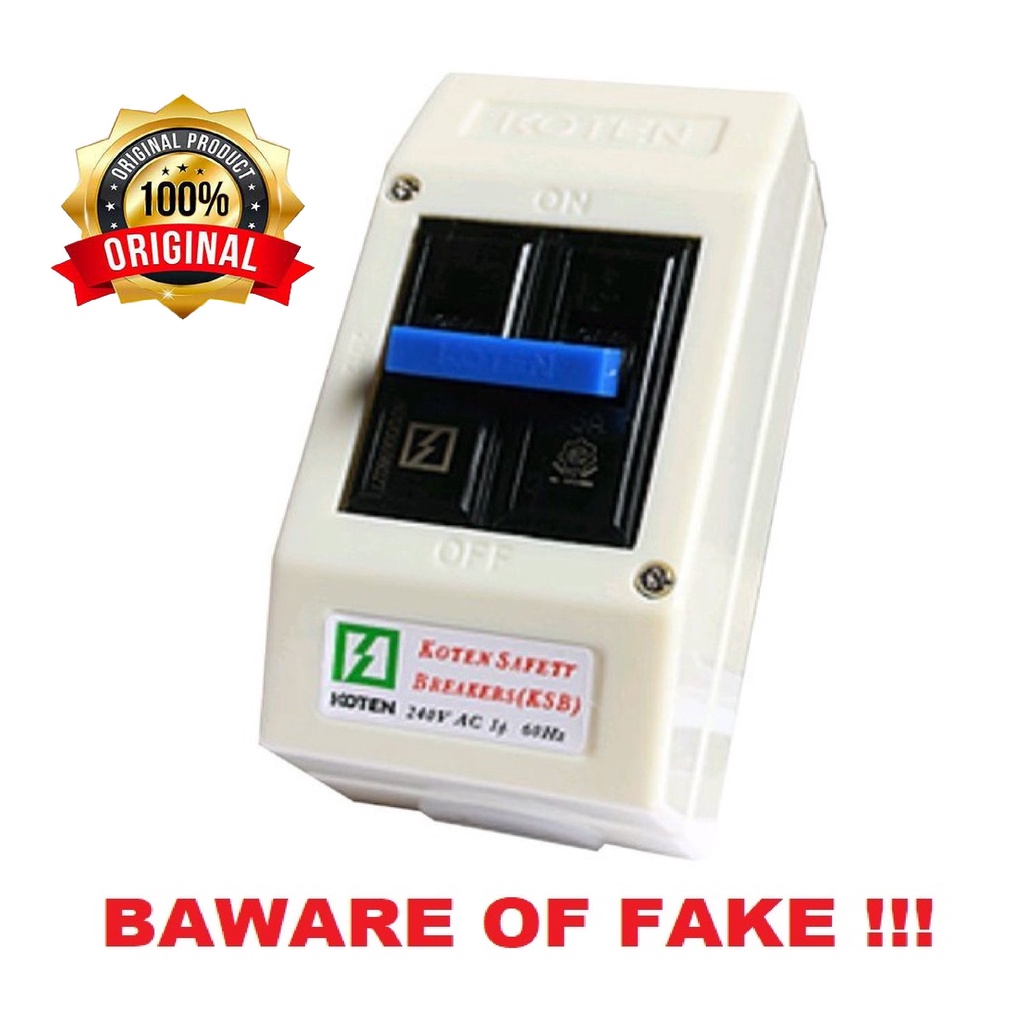 KOTEN SAFETY BREAKER KSB KSB-S ORIGINAL 15 20 30A | Shopee Philippines