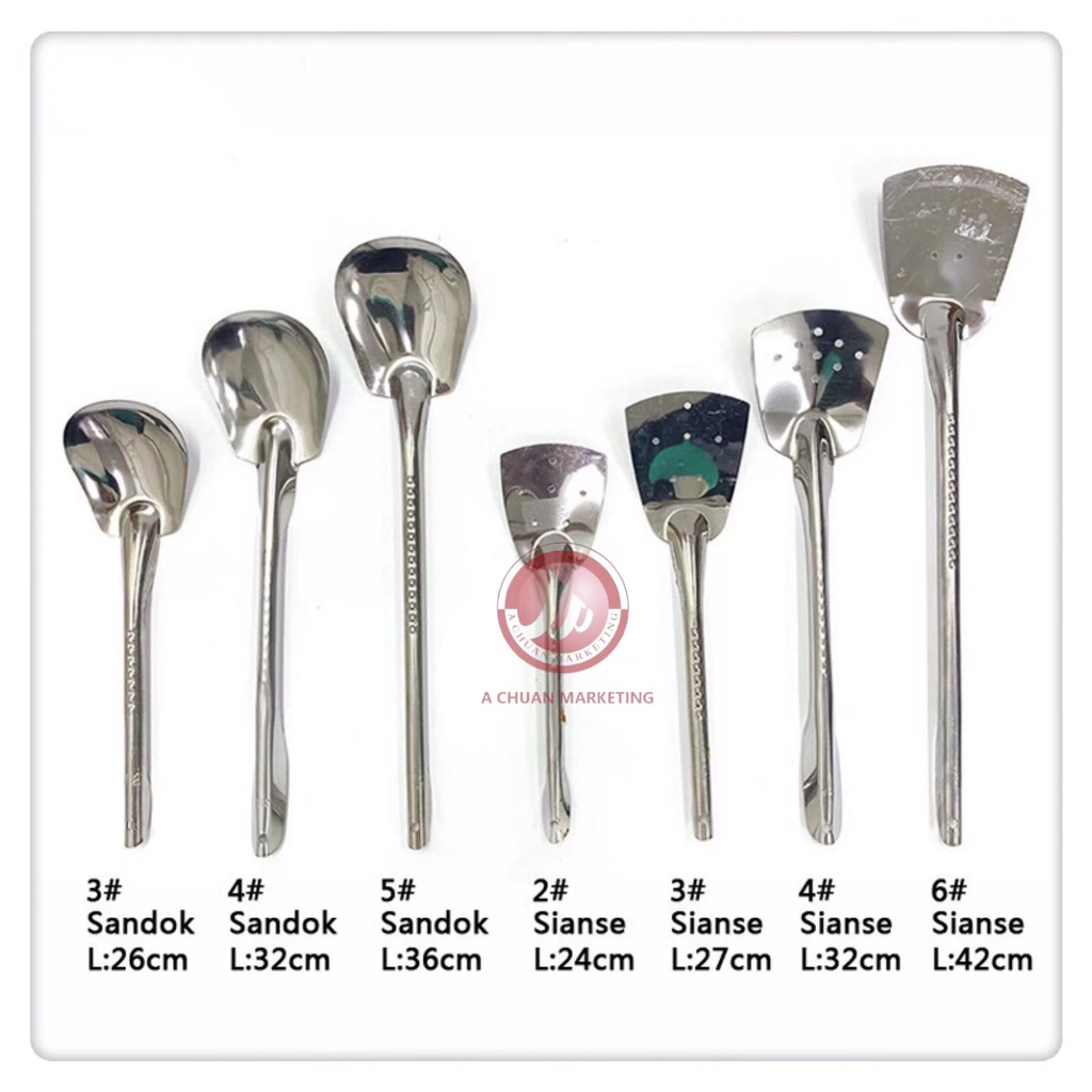 Sianse stainless ladle and spatula sandok sianse /Stainless Steel ...