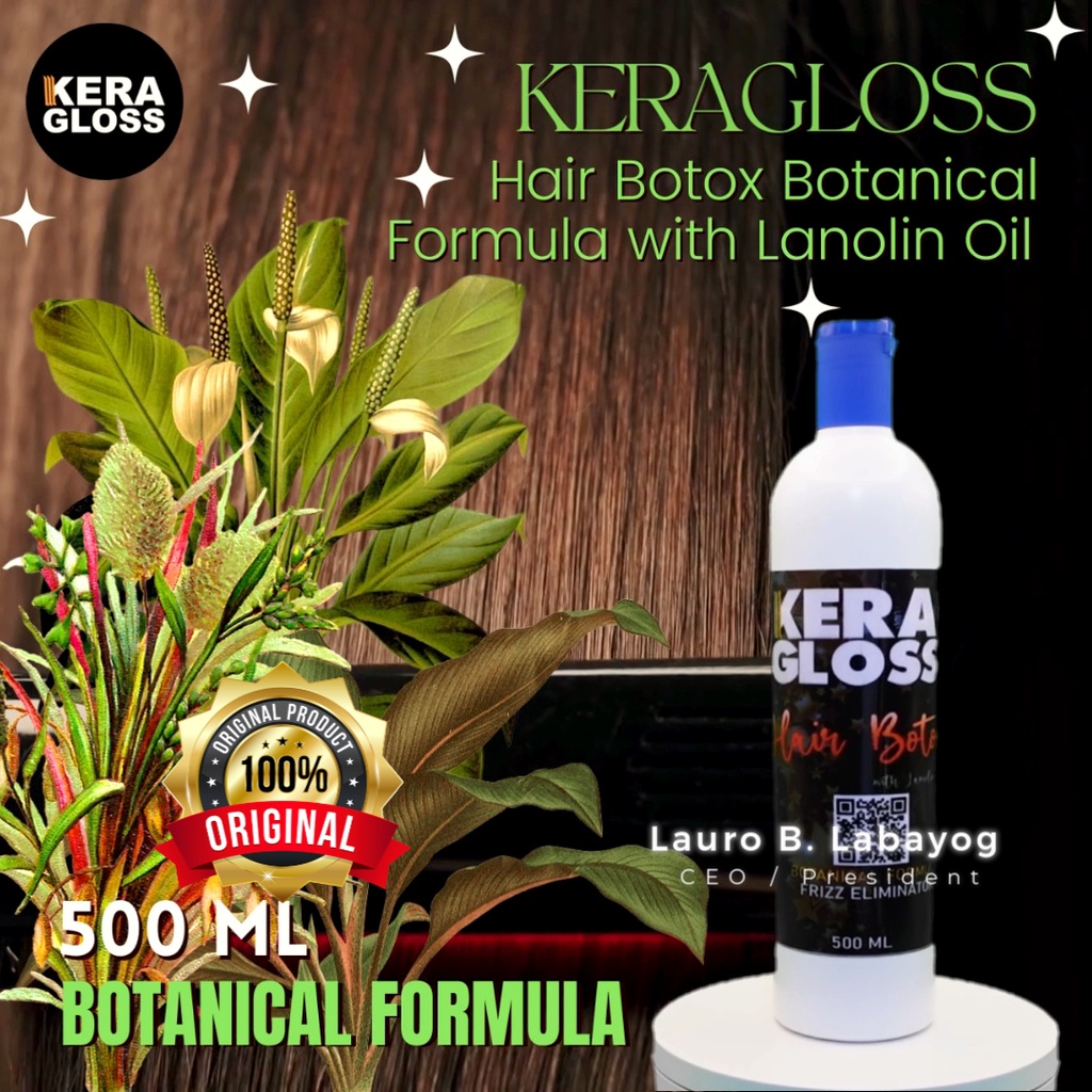 KERA GLOSS Hair Botox Botanical Formula Frizz Eliminator With Lanolin ...