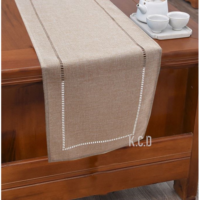 Decorative Linen Table Runner Farmhouse Style Tabletop Collection Table ...