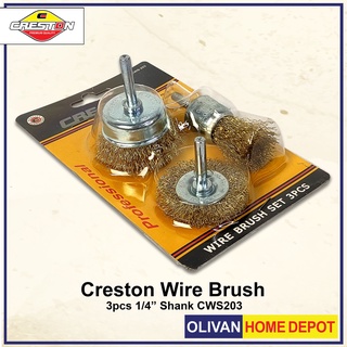 CRESTON Circular End Wire Brush 1/4 inches Shank Mounted CWS203 (3 ...