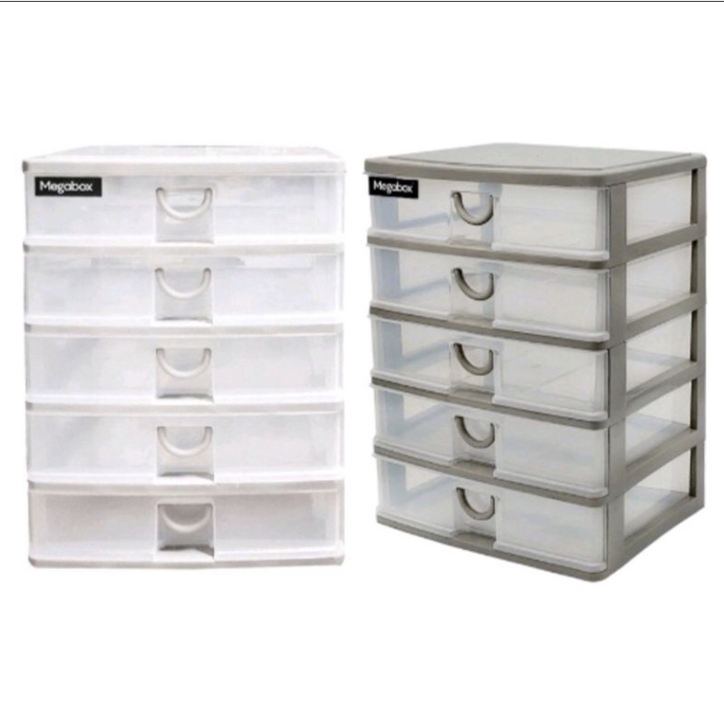 Megabox 5Layer Drawer (White/Grey) | Shopee Philippines