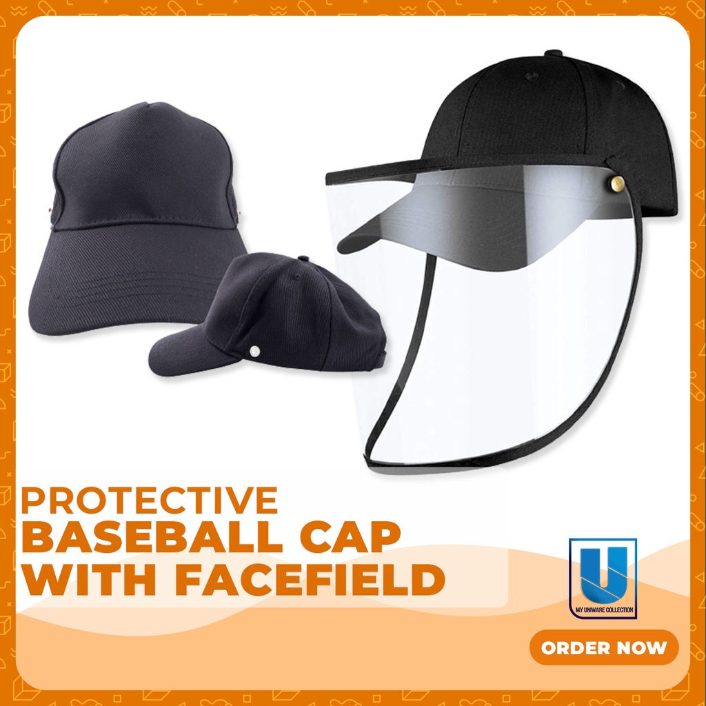 Protective Face Shield with Baseball Cap | PPE Cap with Removable Anti ...