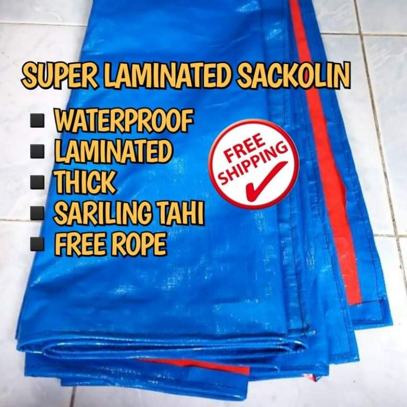 6ft x 8ft SUPER LAMINATED SACKOLIN TRAPAL LONA TARPAULIN FREE ROPE ...
