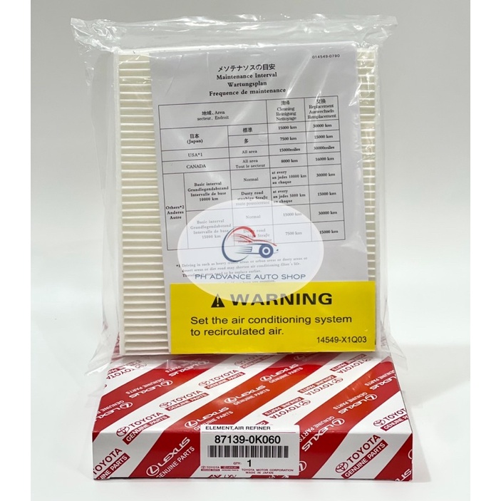 Cabin Filter Toyota HiAce / Alphard 2016-Up 87139-0K060 | Shopee ...