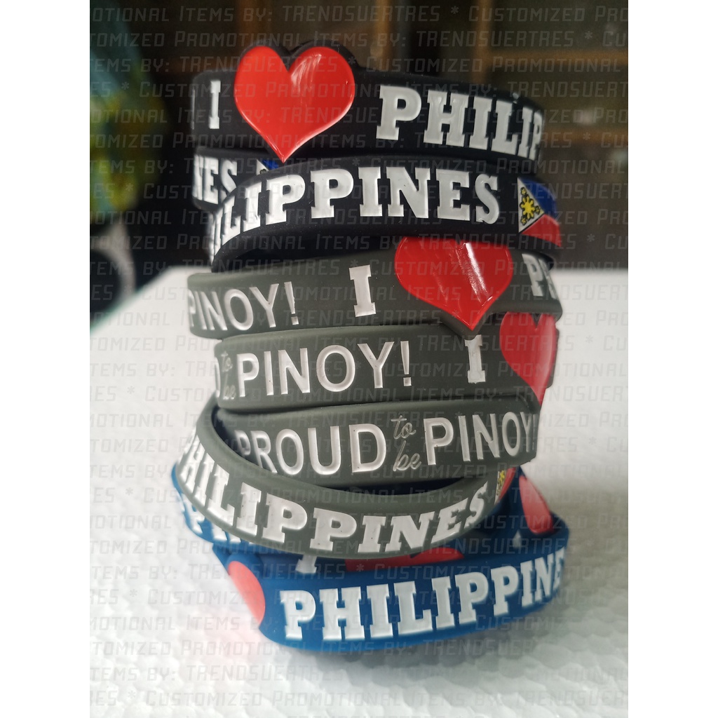 I LOVE PHILIPPINES - Proud to be Pinoy! Baller Wristband DEBOSSED NO ...