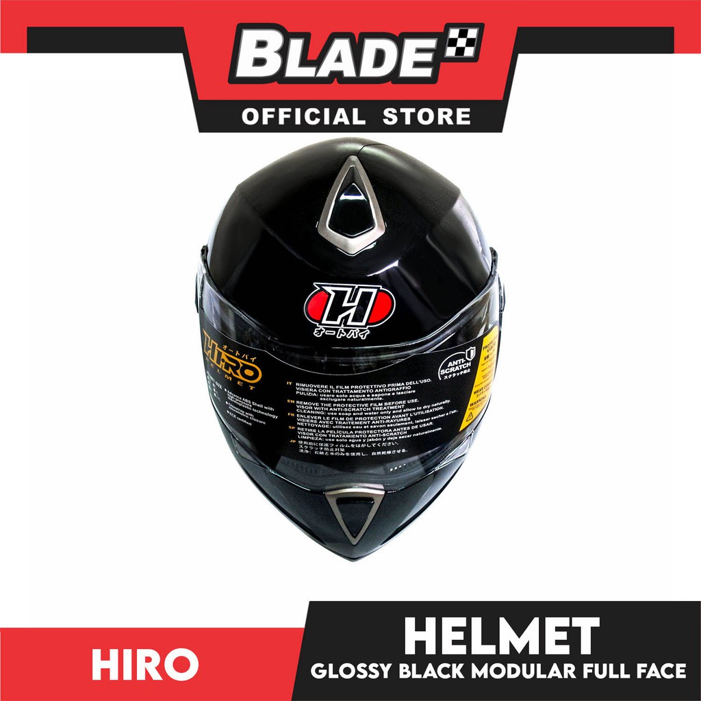 HIRO Helmet HD-701 Gloss Black (Modular) | Shopee Philippines