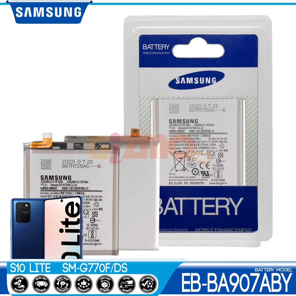 Samsung Galaxy S10 Lite, Model EB-BA907ABY Battery, Original Equipment ...