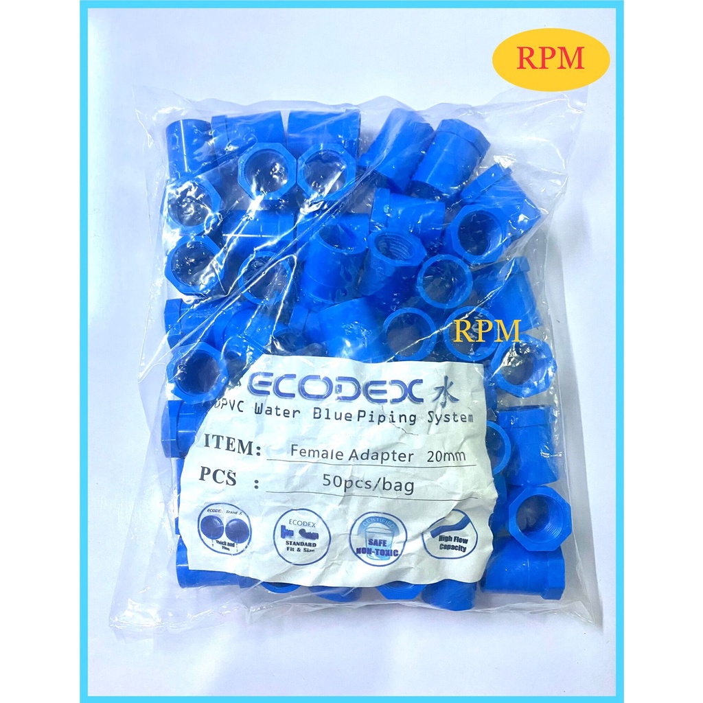 ECODEX BLUE FEMALE ADAPTER 1/2 (50PCS) | Shopee Philippines