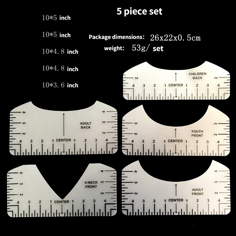 T-Shirt Ruler Guide Round Neck Calibration Tool Sewing Mark Hand-Fixed ...