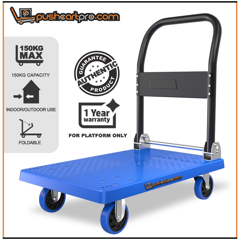 Push Cart 150kg Hand truck Trolley Foldable Push Cart Platform Type by ...