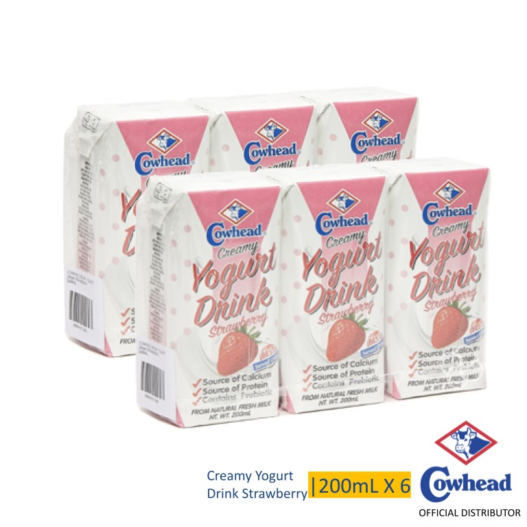 Cowhead Strawberry Creamy Yogurt Drink 200mL ( Pack of 6) | Shopee ...