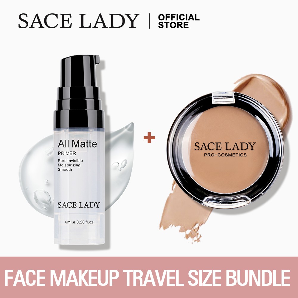 SACE LADY Makeup Set Foundation Primer+Matte Concealer Cream Travel ...