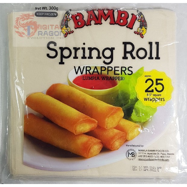Bambi Big Spring Roll Wrappers, LUMPIA WRAPPER, SHANGHAI WRAPPER (Same ...
