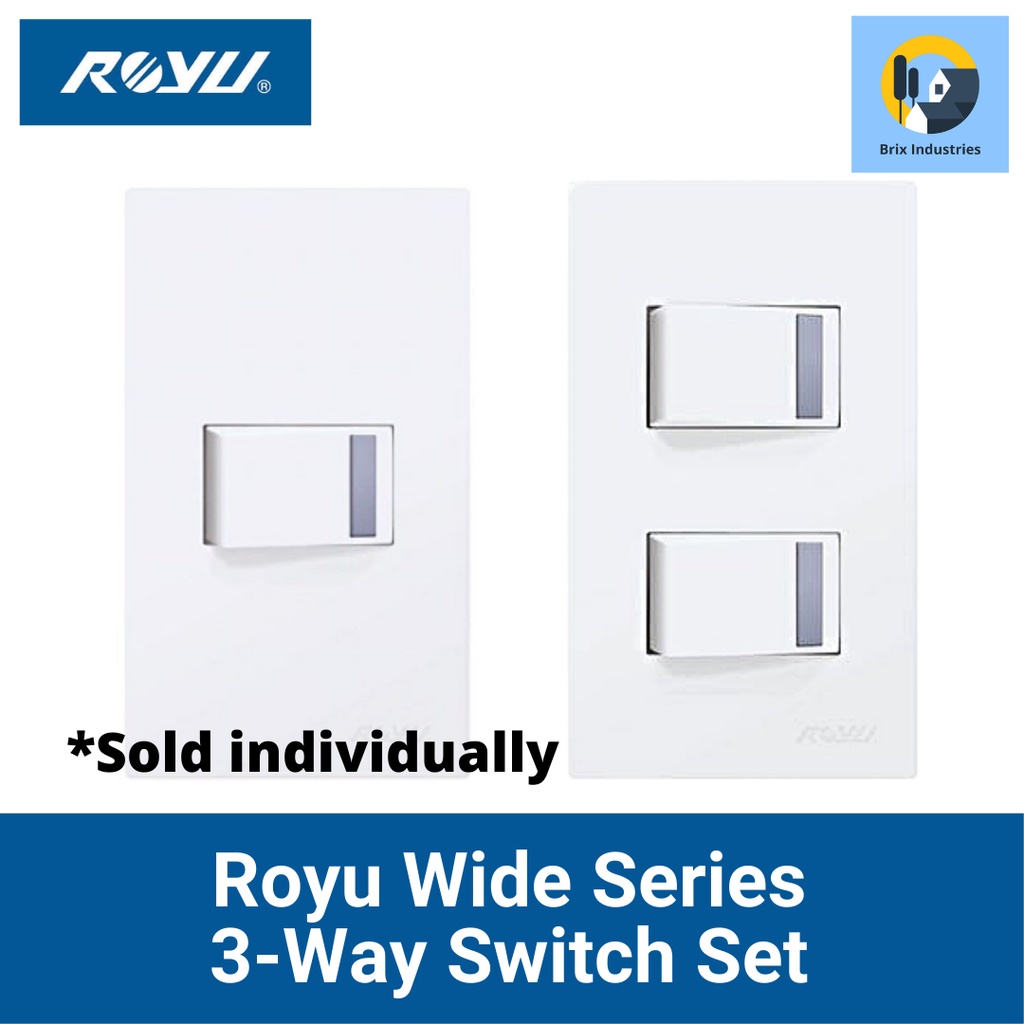 Royu Wide Series 3 Way Switch Set 1 or 2 Gang WD701 WD703 | Shopee ...