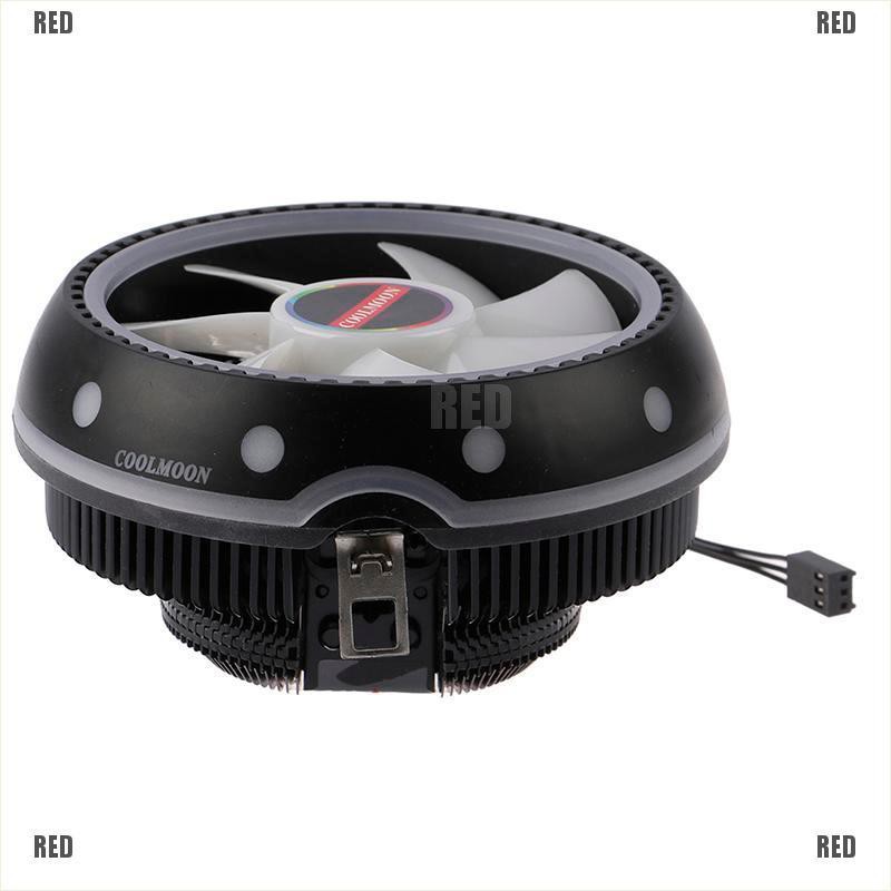 RED RGB CPU Cooler LED Heatsink 3 Pin Intel AMD PC Processor Desktop ...
