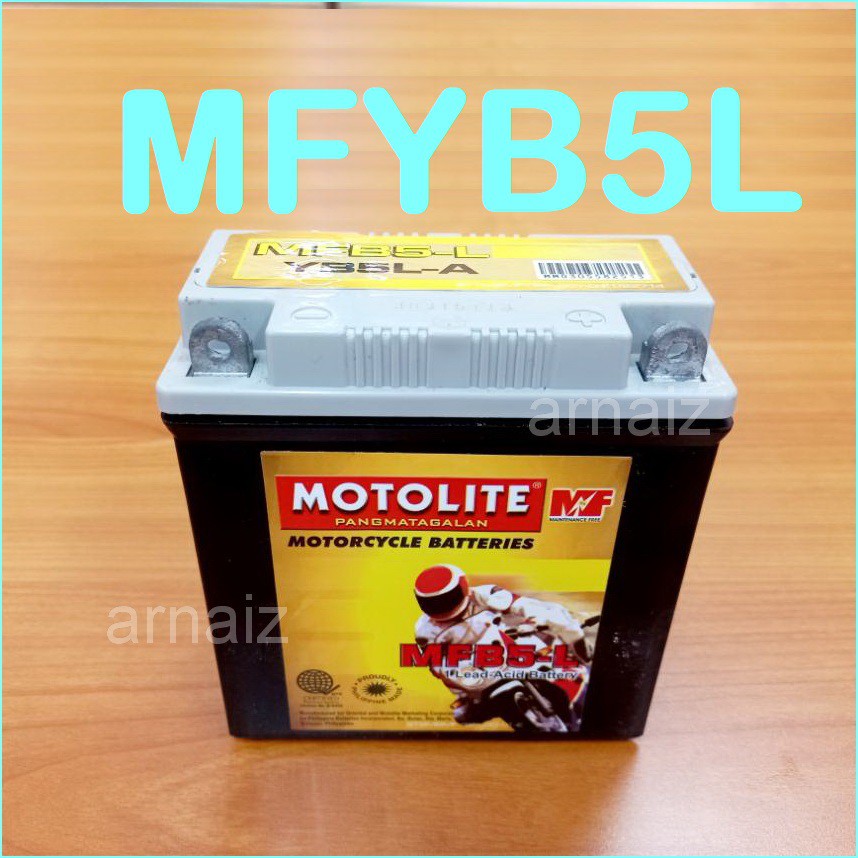 Motolite MFYB5L Maintenance Free Motorcycle Battery 12N5-3B MFB5-L YB5L ...
