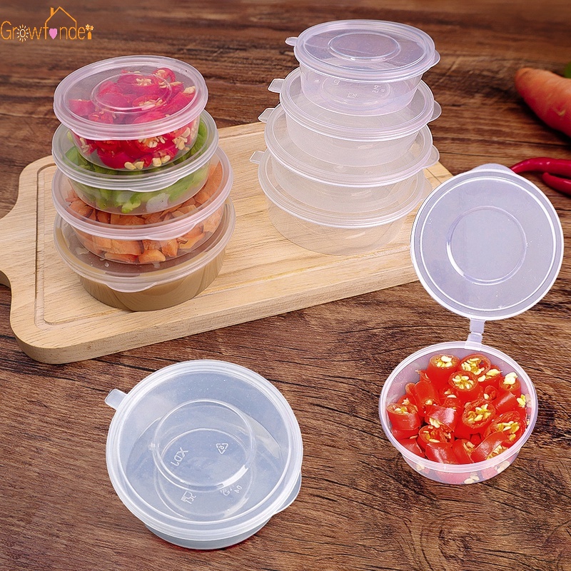 10Pcs Disposable Plastic Takeaway Sauce Cup Containers Food Box with ...