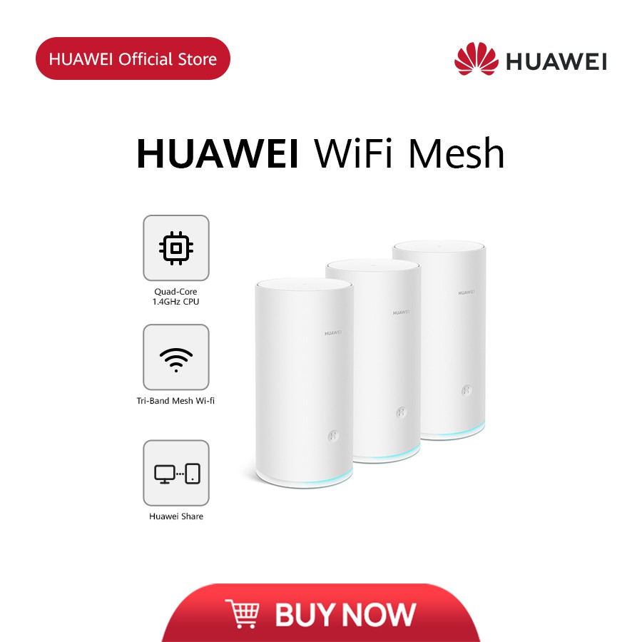 HUAWEI WiFi Mesh Router | Tri-band Mesh Wi-Fi 丨Huawei Share丨Quad-core 1 ...