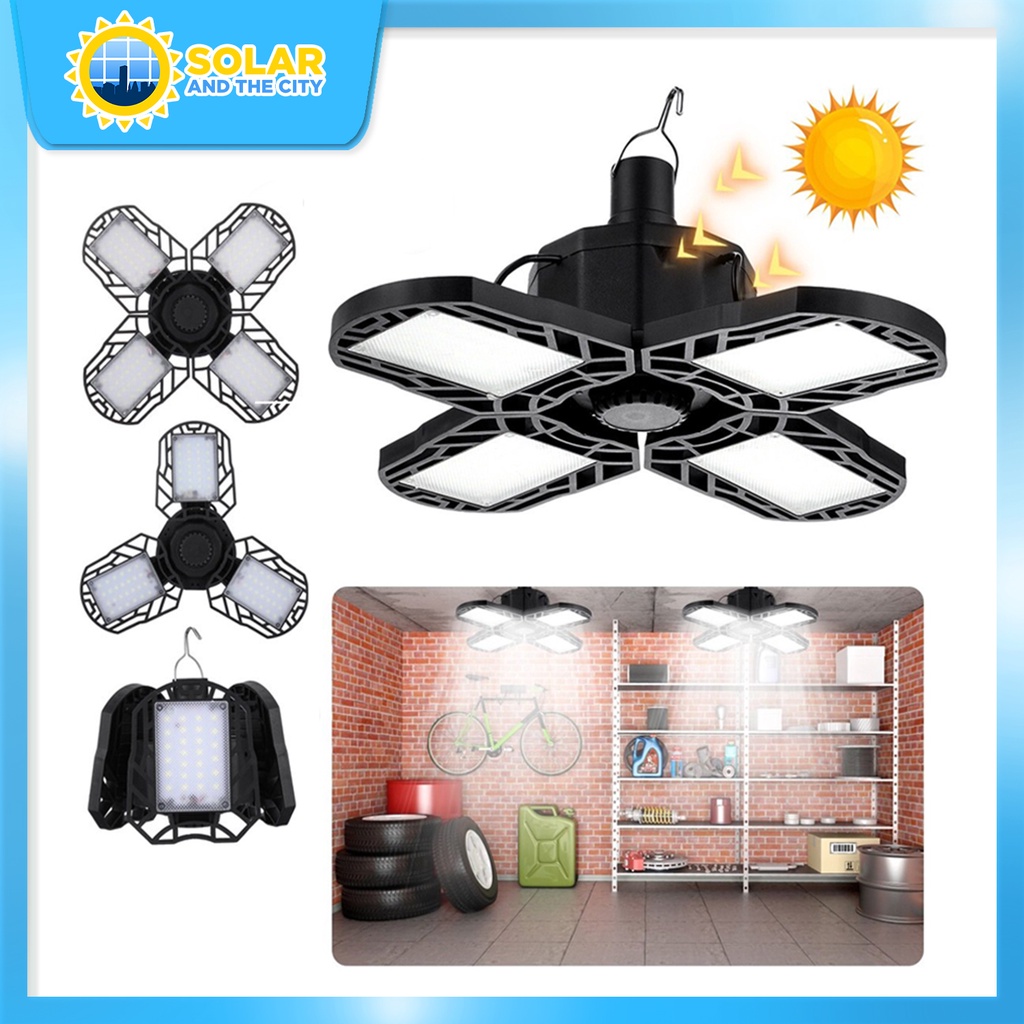 S&C Rechargeable Solar LED Deformable Garage Light Foldable Fan Blade ...