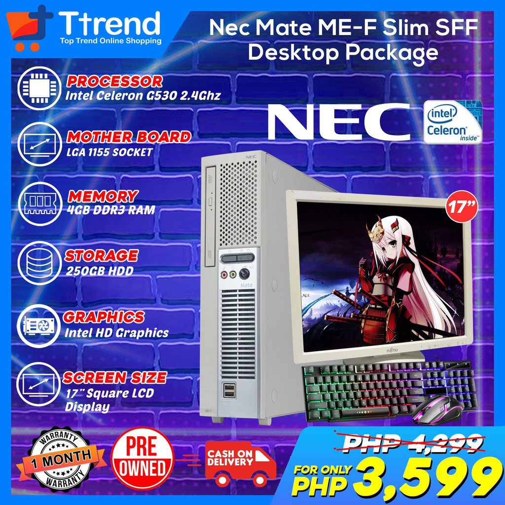 NEC MATE SFF Slim Used Desktop PC Computer PACKAGE | Intel Celeron G530 ...