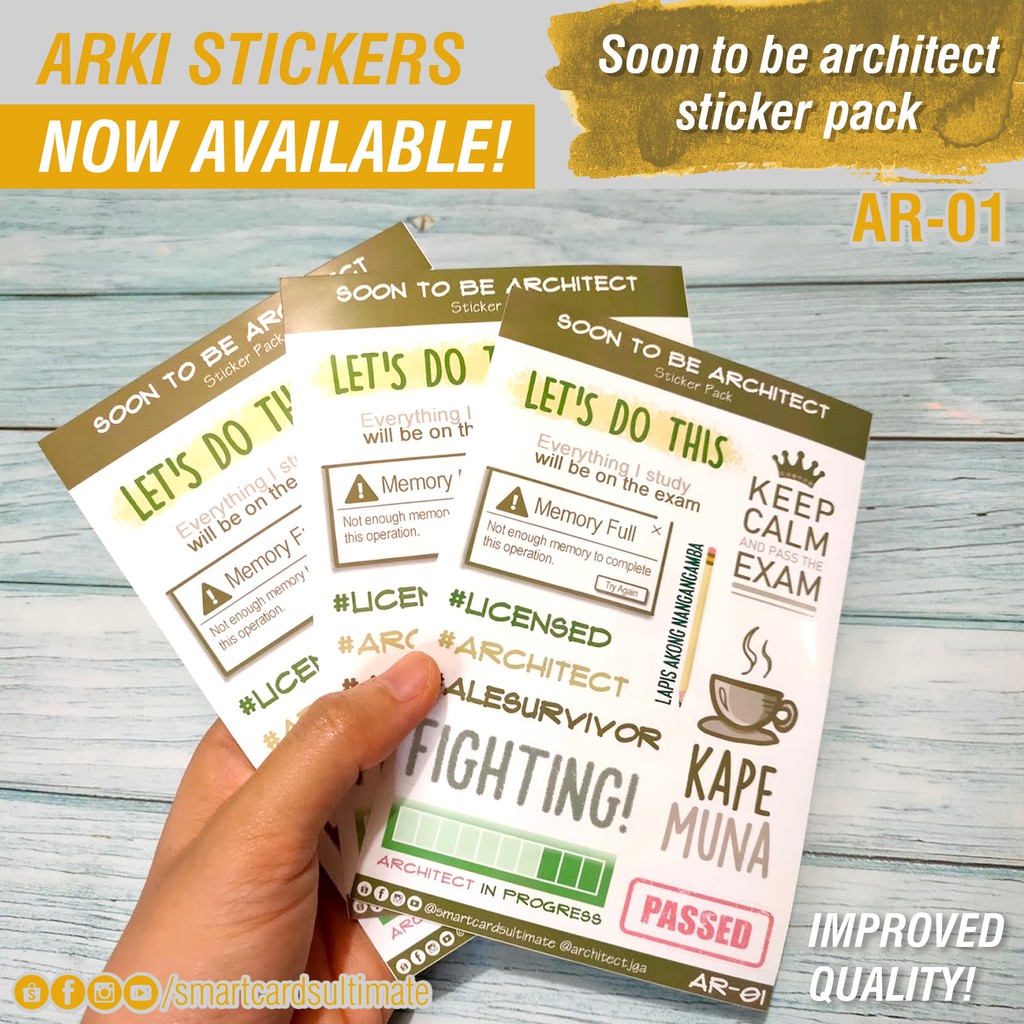 Soon to be Architect Sticker Pack - 12-in-1 Vinyl Sticker Sheet - AR01 ...