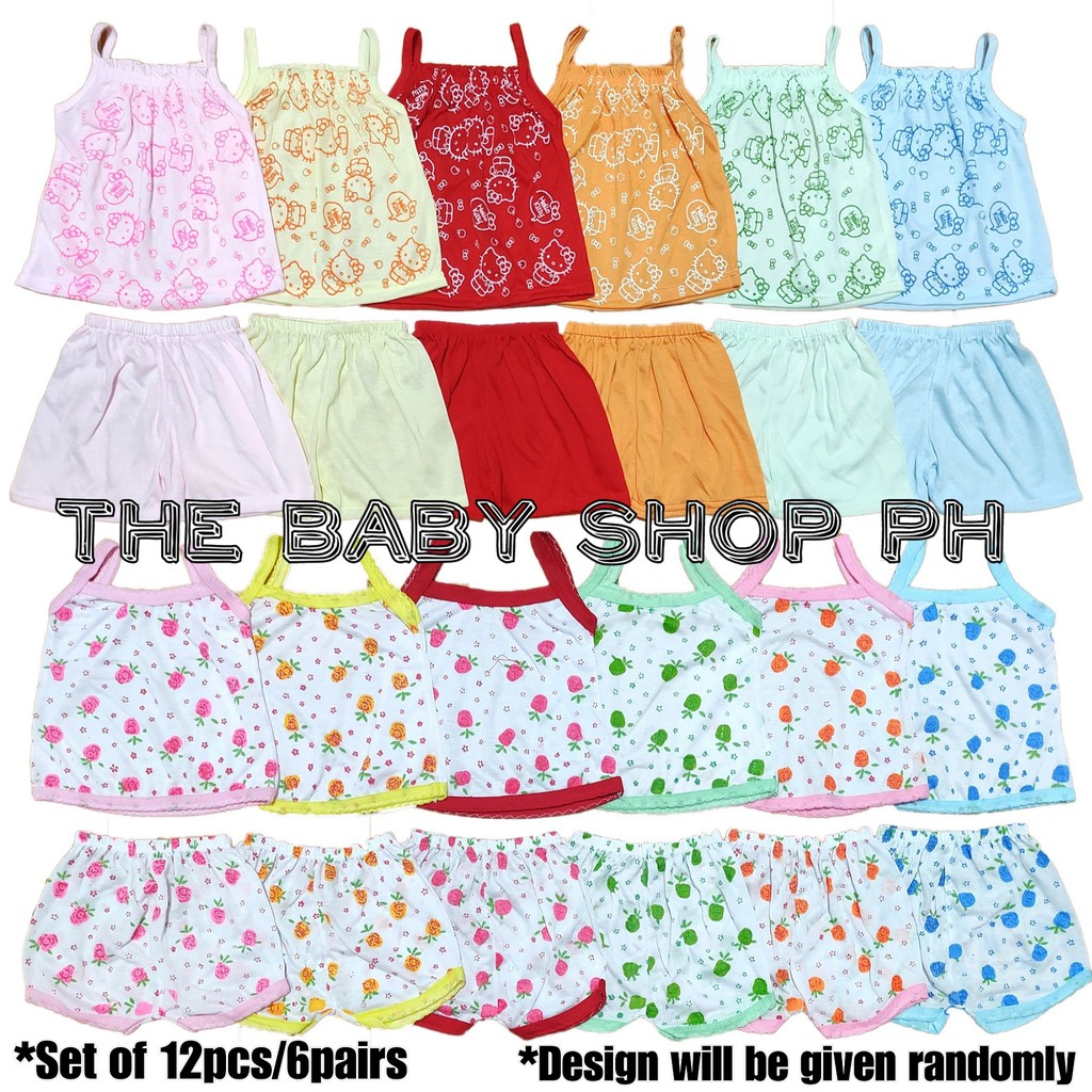 Set of 6Pairs/12Pcs Baby Girls Terno Cute Affordable Infant Clothes Set ...