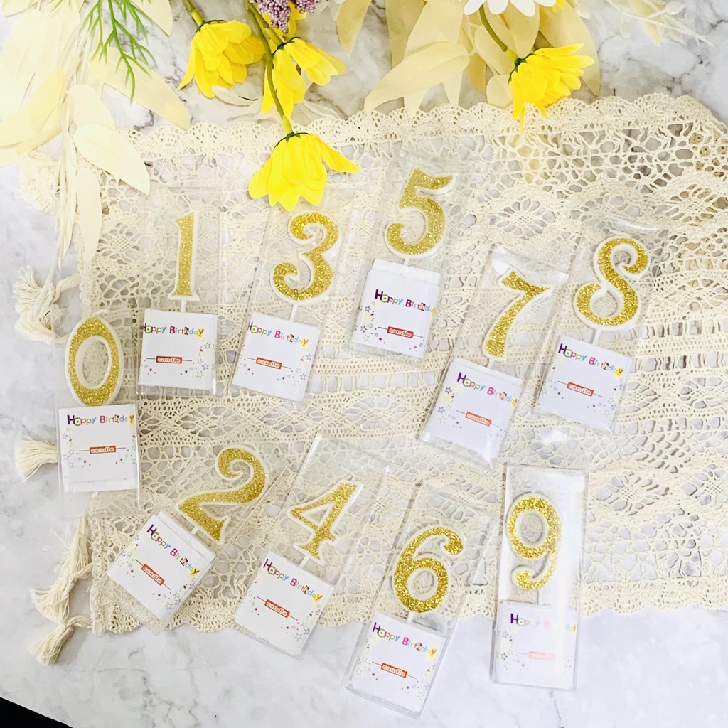 Glitter Numbered Birthday Cake Candles | Shopee Philippines