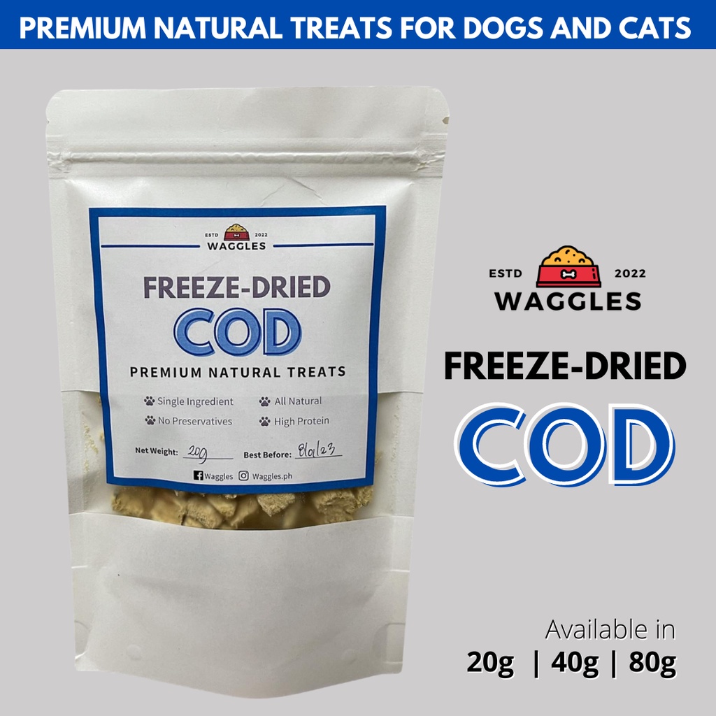 Waggles Freeze Dried Cod Fish Food Topper Appetite Stimulant Appetite ...