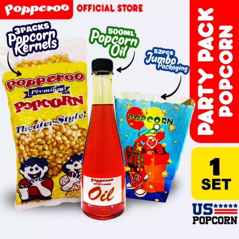 Popperoo Popcorn Party Pack (Us Kernels/Oil/Packaging) | Shopee Philippines