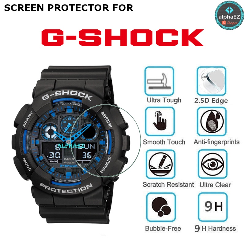 Casio G-Shock GA-100-1A2 Series 9H Watch Screen Protector Cover GA100 ...
