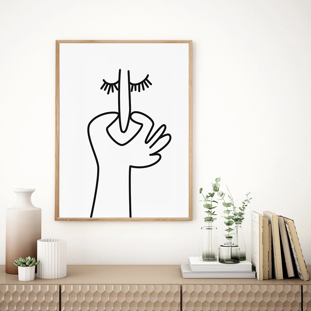 Frameless Toilet Humour Bad Smell Cute Line Wall Art Canvas Painting ...