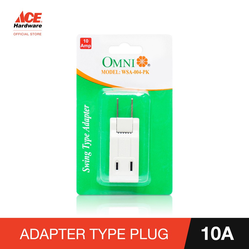 OMNI Adapter W/ Swing Type Plug 4Gang 10A WSA-004PK | Shopee Philippines