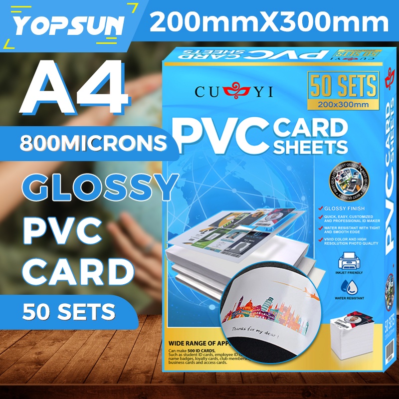 Cuyi PVC Sheet 50 Sheet Use For Making ID A4 size | Shopee Philippines