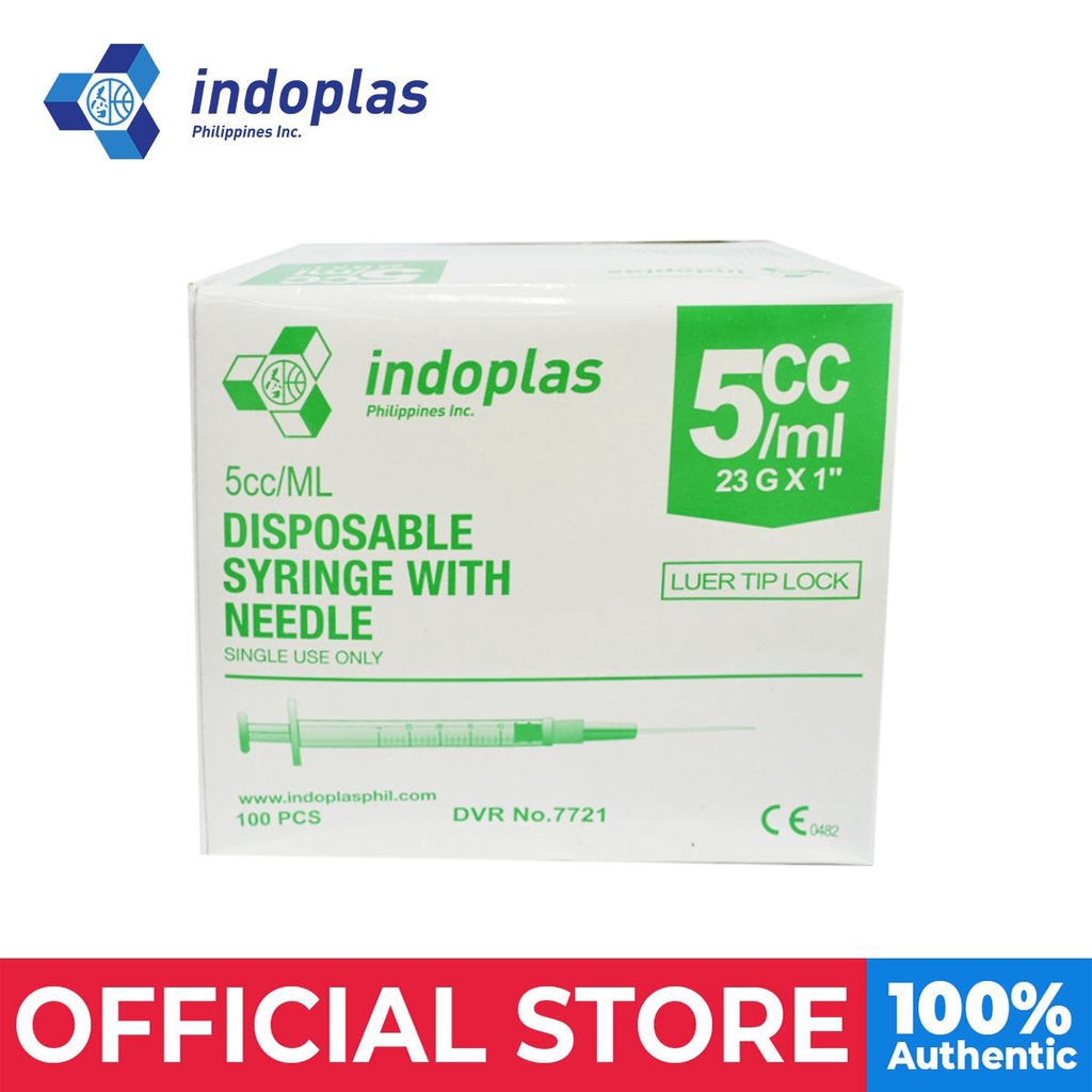 Indoplas 5cc Disposable Syringe Box of 100 | Shopee Philippines