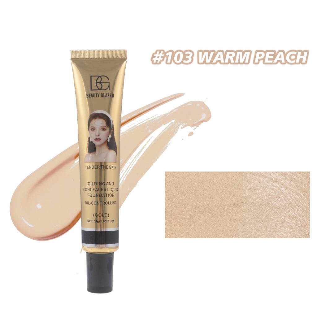 BEAUTY GLAZED Long-lasting Golden Liquid Foundation Matte & Poreless ...
