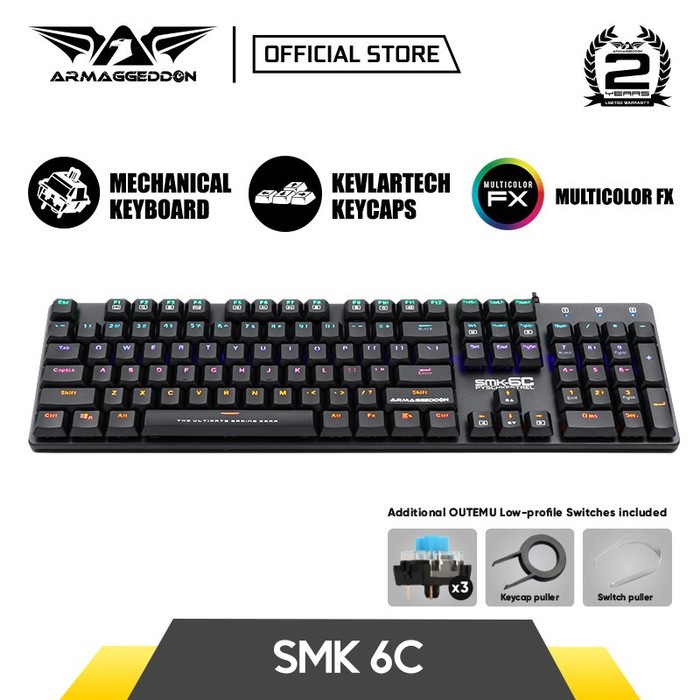 Armaggeddon Smk-6c - Smk 6c Low Profile Mechanical Gaming Keyboard ...