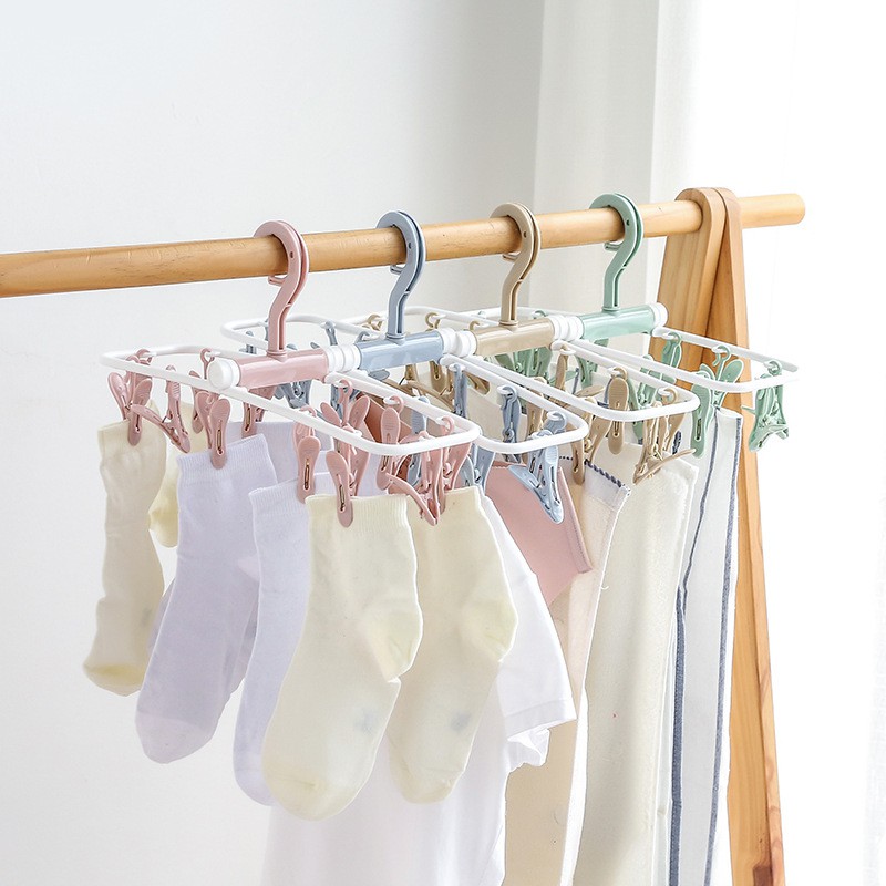12 clip folding hanger ,clip drying racks, drying socks, discs ...