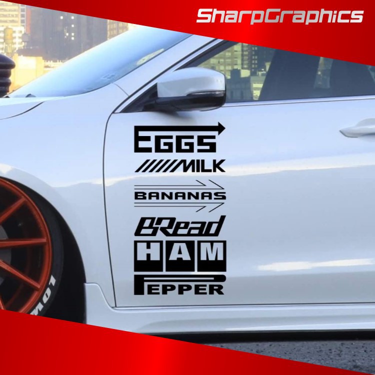 Car JDM Grocery List Sticker brand decals | Shopee Philippines