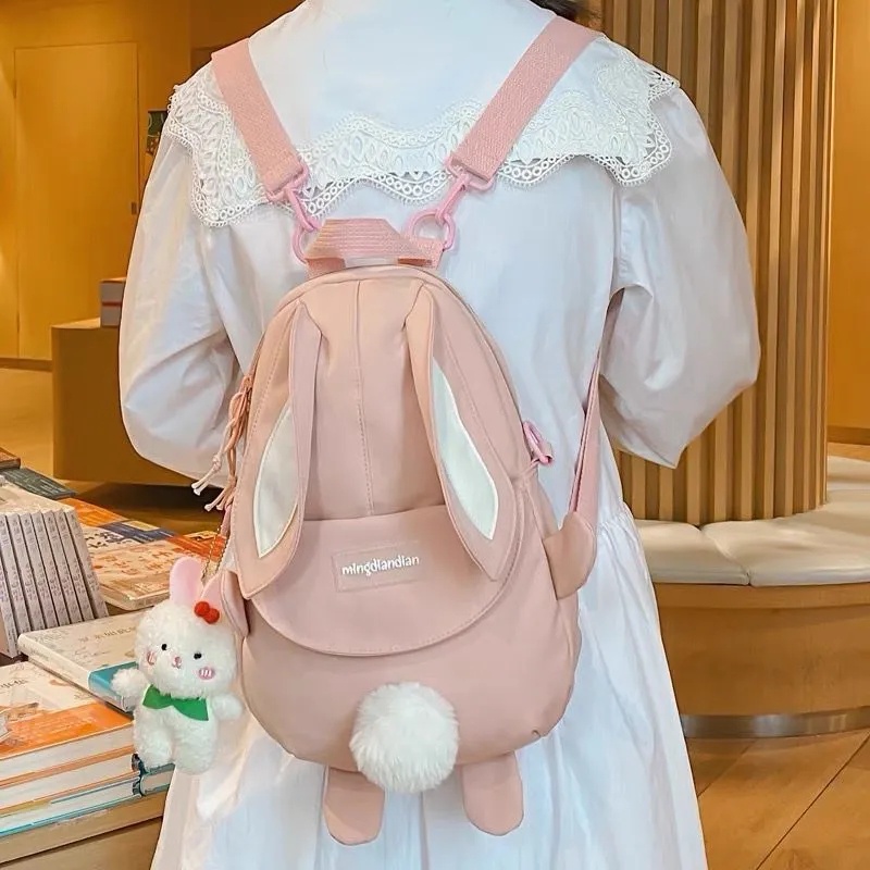 Women's cute rabbit backpack New Ins Japanese girls student schoolbag ...