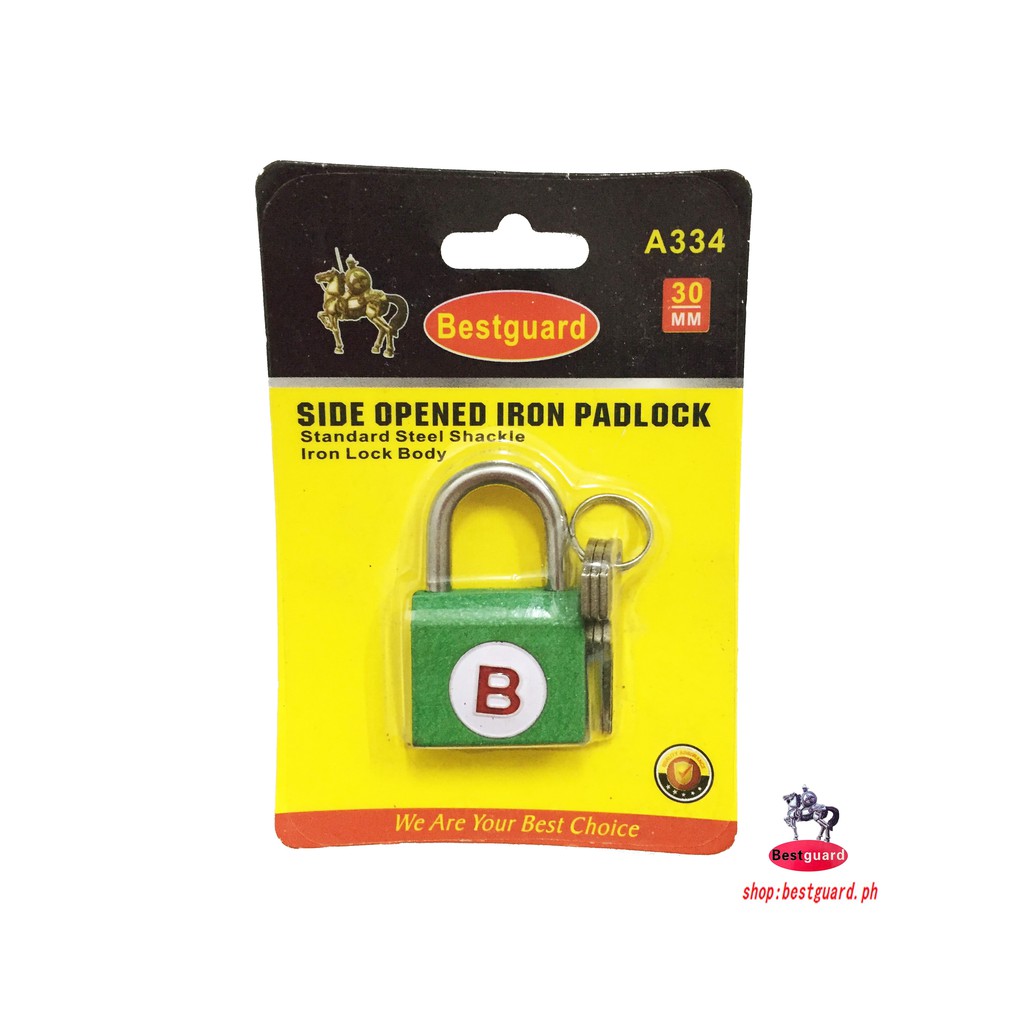 BESTGUARD A334 SIDE OPENED IRON PADLOCK 30MM | Shopee Philippines