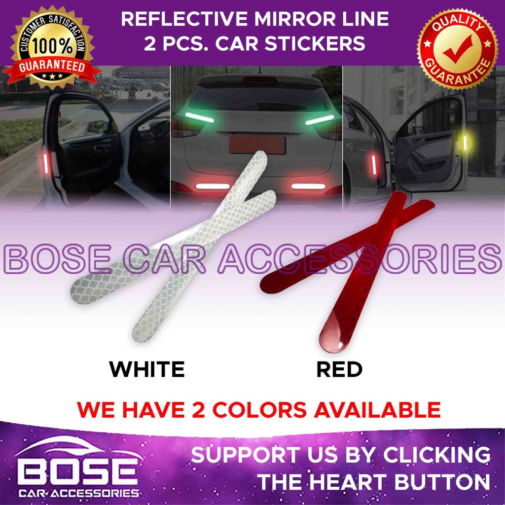 2pcs Mirror Line Reflective Sticker for Car Motorcycle Bicycle Safety ...