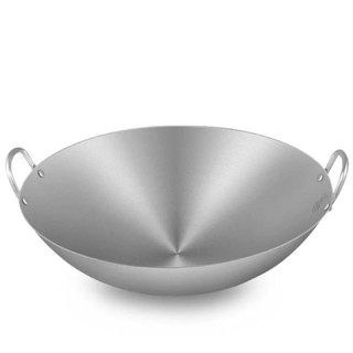 High Quality Makapal Stainless Chinese Frying Wok Pan Kawali 2 handle ...