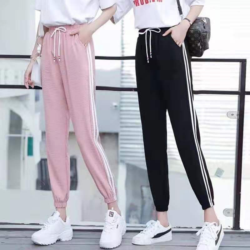 M-091 Plain 2 Lines Track Pants/Jogger Pants for Ladies (SIZE: Free ...